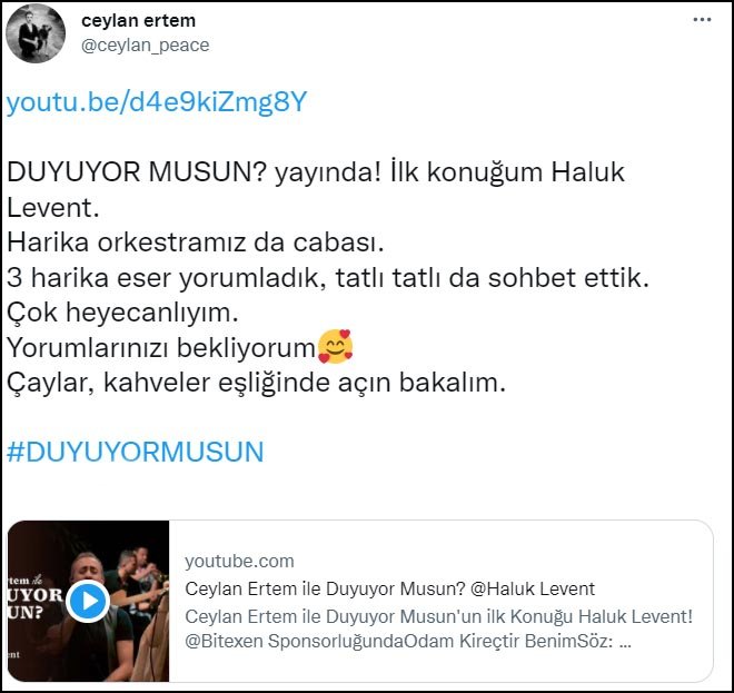 Ceylan Ertem Youtube programına başladı: İlk konuk Haluk Levent