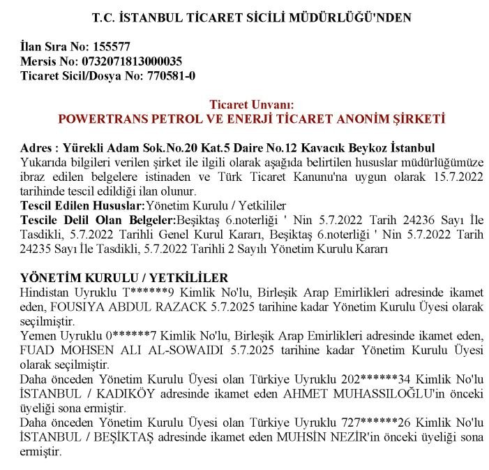 Powertrans'ın yönetiminde dikkat çeken değişiklik